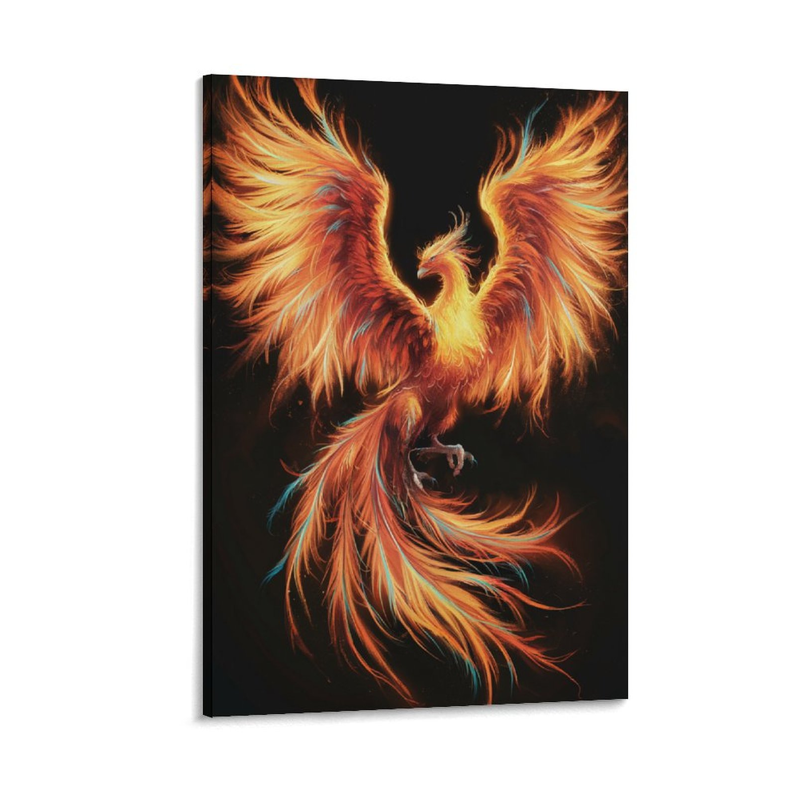 1pc Phoenix Rising Fire 3 Pictures Print Wall Art With Inspirational ...
