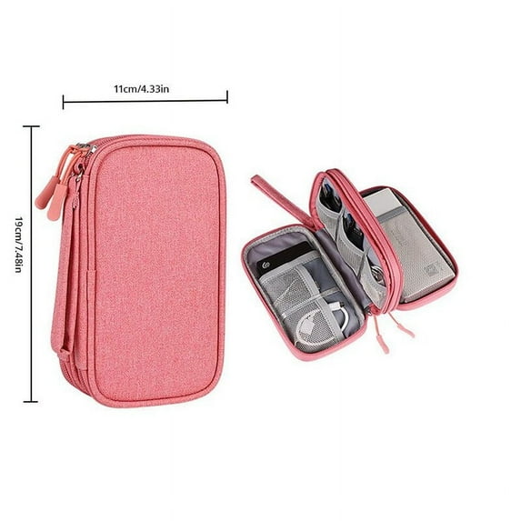 1pc Pink/Grey/Black/Navy Travel Portable Digital Product Storage Bag ...