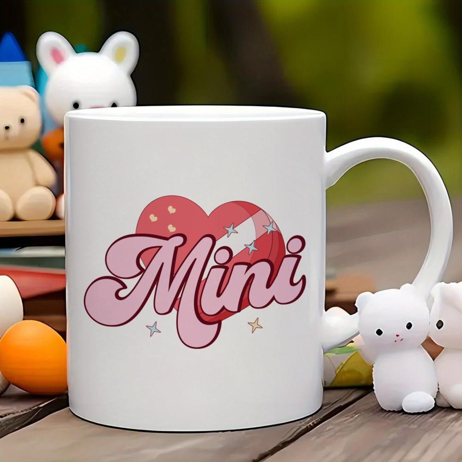 1pc Pink White Heart Ceramic Coffee Mug with Love Lettering 11oz Cute ...