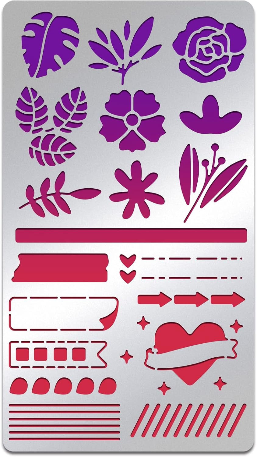 1pc Plant Journal Stencils 7x4 Inch Flower Leaf Frame Drawing Template ...