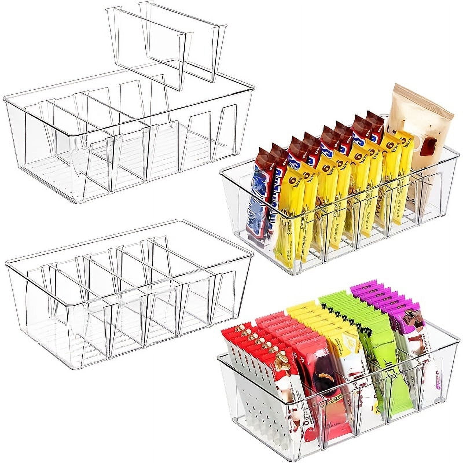 1pc Plastic Pantry Organization And Storage Bins With Removable ...