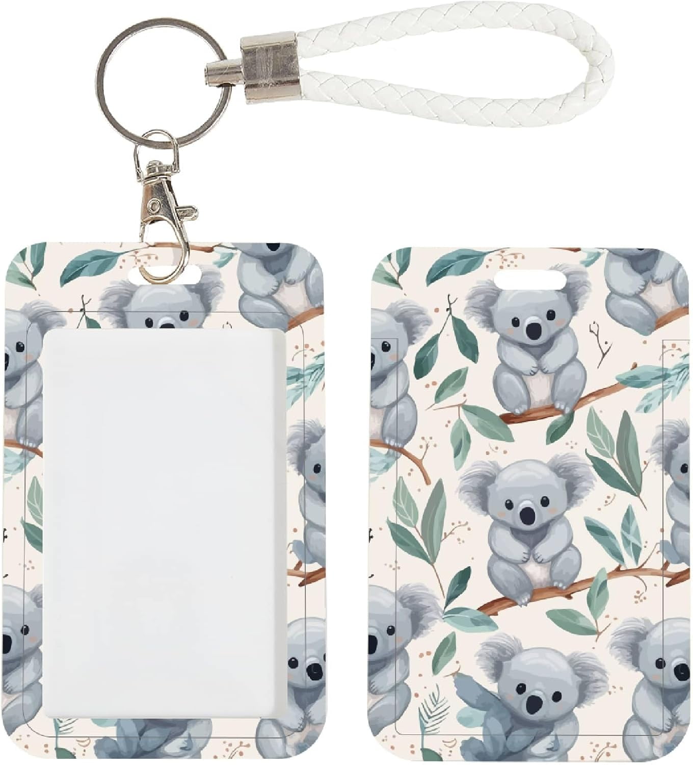 1pc Platic Card Holders with PU Leather Rope Koala 110x68mm - Walmart.com