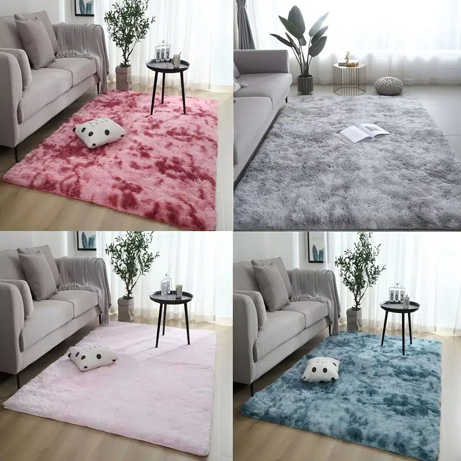 1pc Plush Carpet, Solid Color Decorative Carpet, Simple Style, Suitable ...