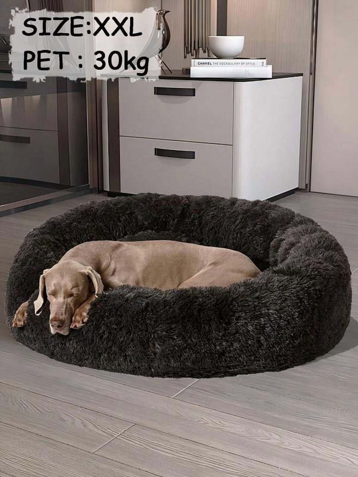 1pc Plush Round Pet Bed for Cats and Dogs, Soft & Warm, All-Season ...