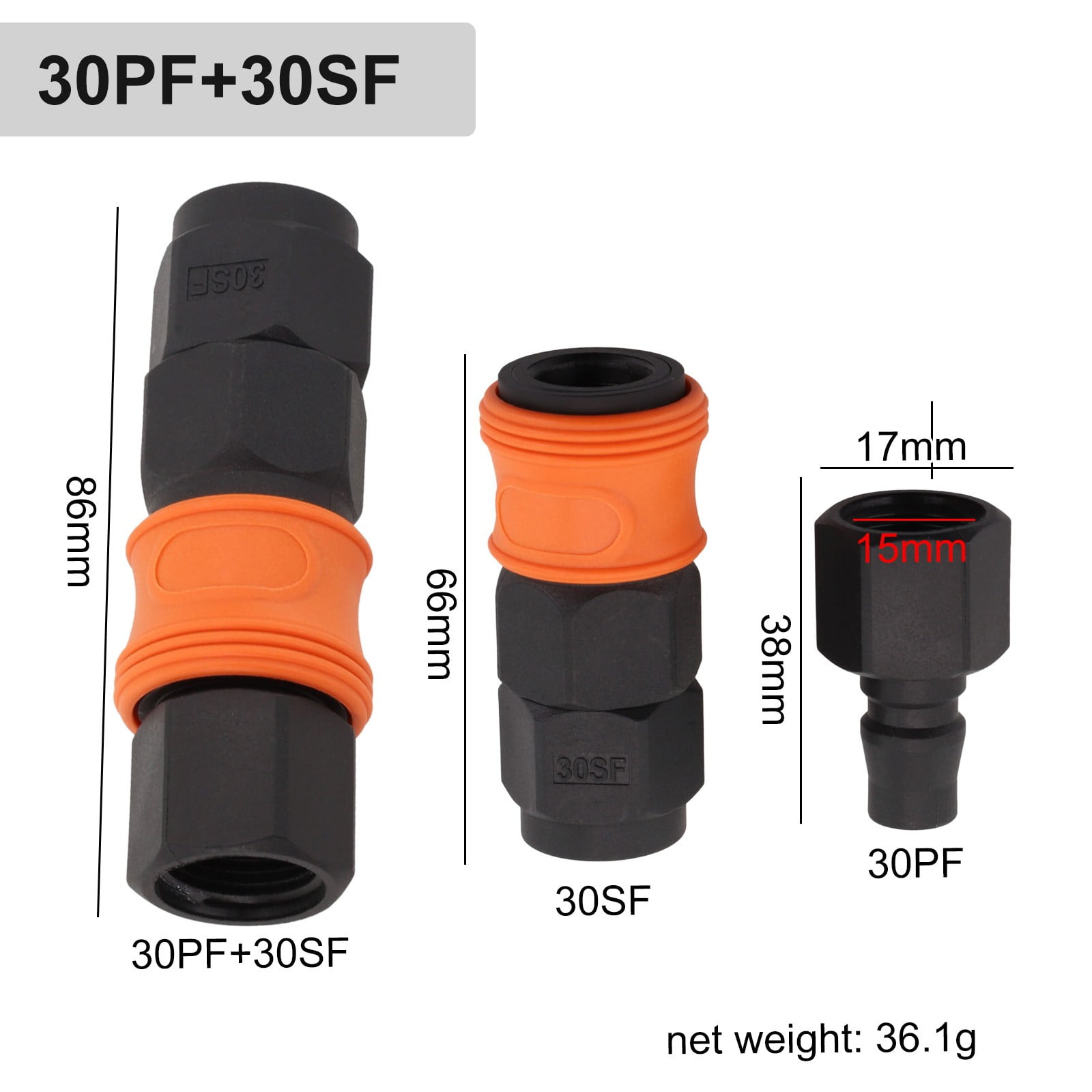 1pc Pneumatic Fitting Plastic Steel Self-locking C-type Quick-connect ...