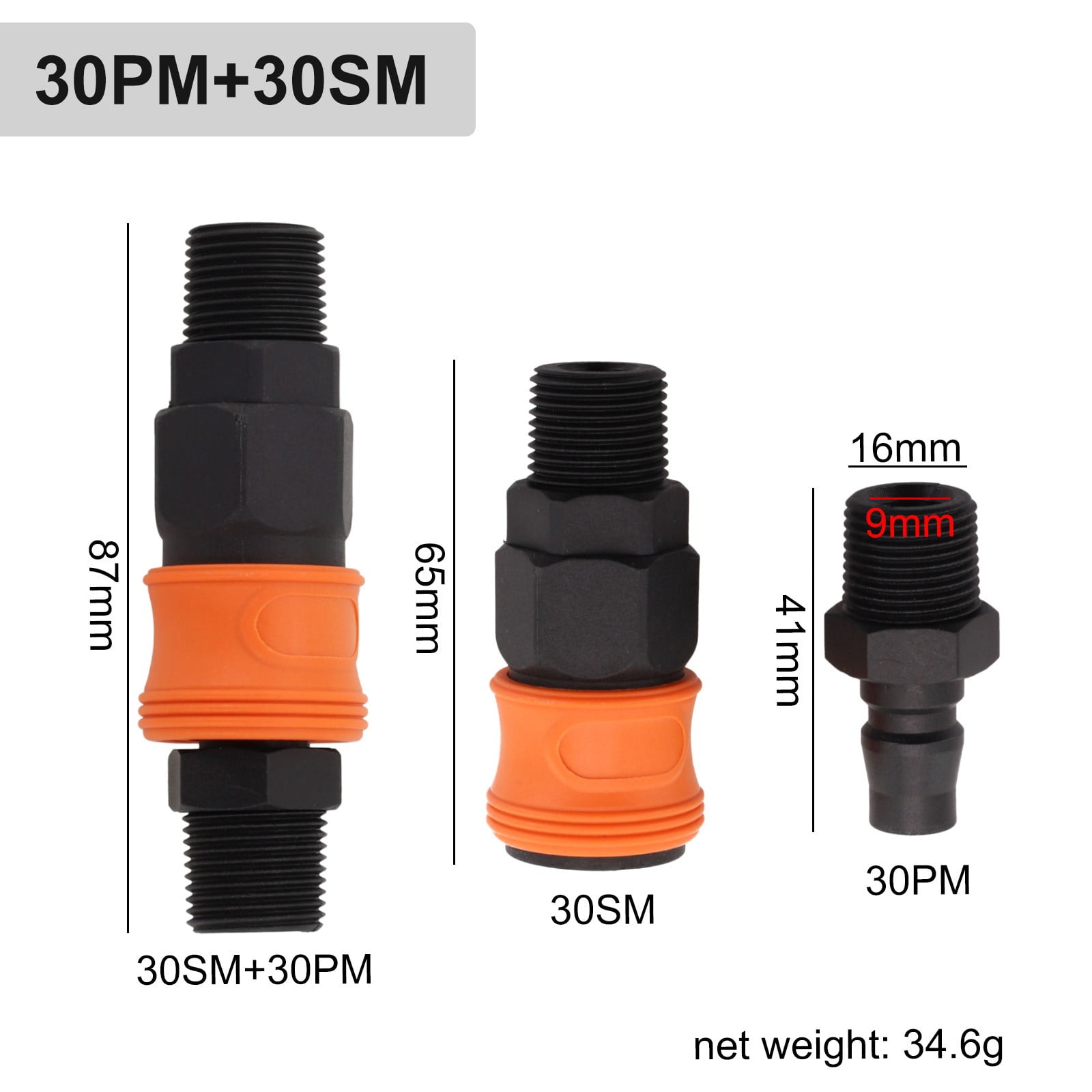 1pc Pneumatic Fitting Plastic Steel Self-locking C-type Quick-connect ...