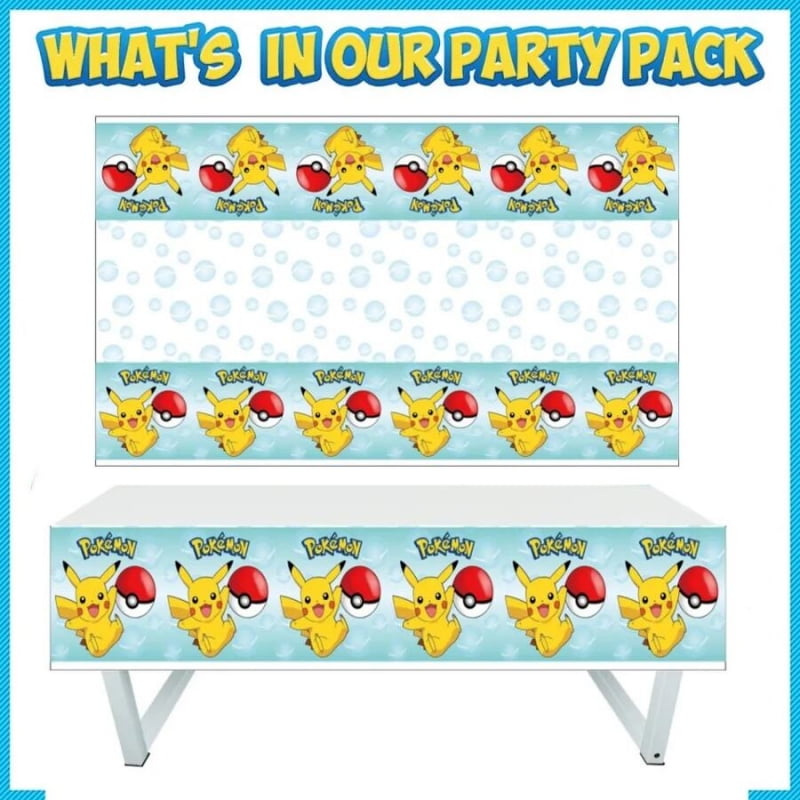 1pc Pokemon Table Decor - Pikachu Theme Disposable Tablecloth for ...