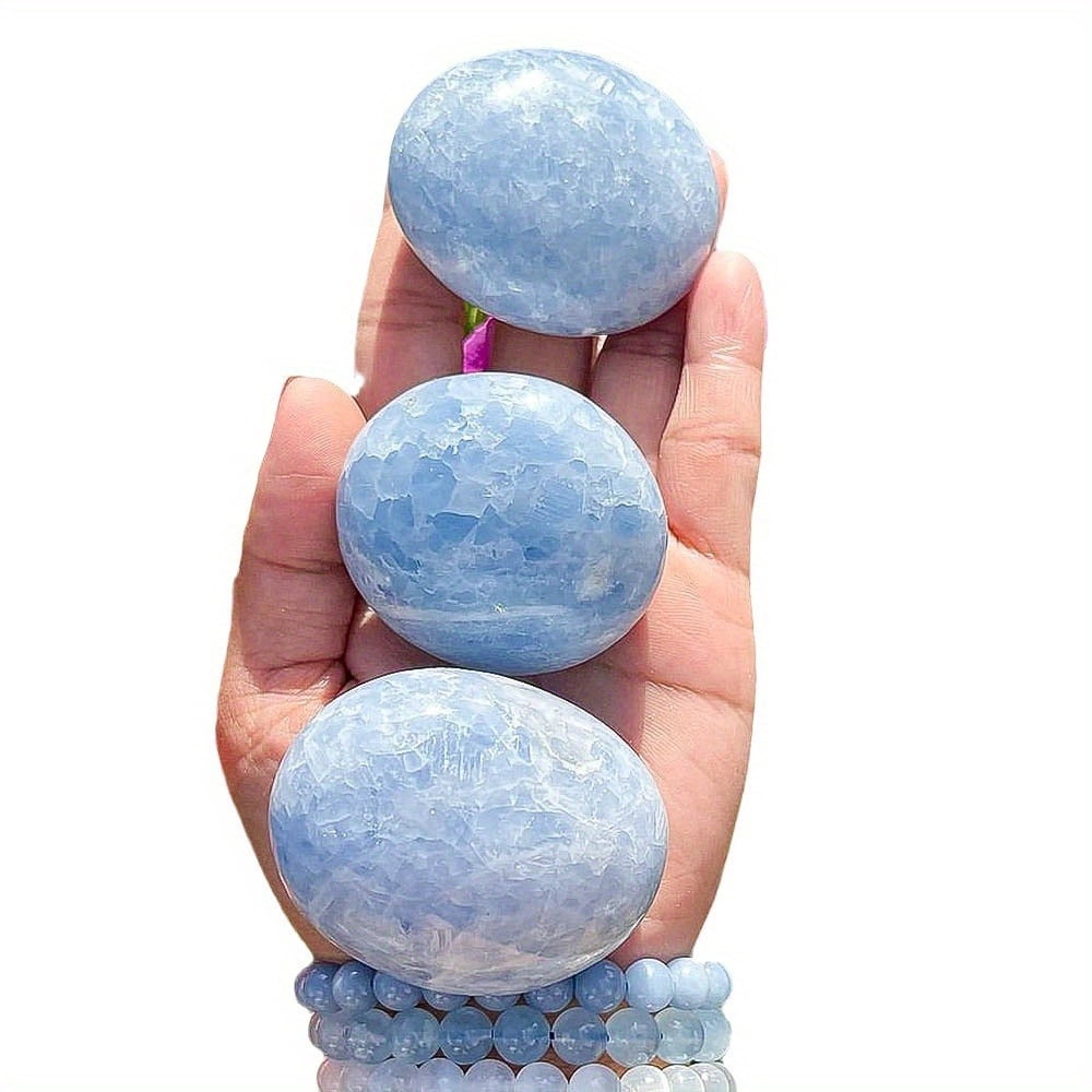 1pc Polished Lazurite Palm Stone | Oval Healing Worry Stone | Stress ...