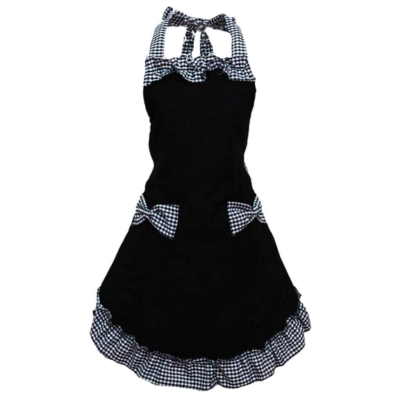 1pc Polyester Sleeveless Apron with Shoulder Belt Black 650x710x10mm ...