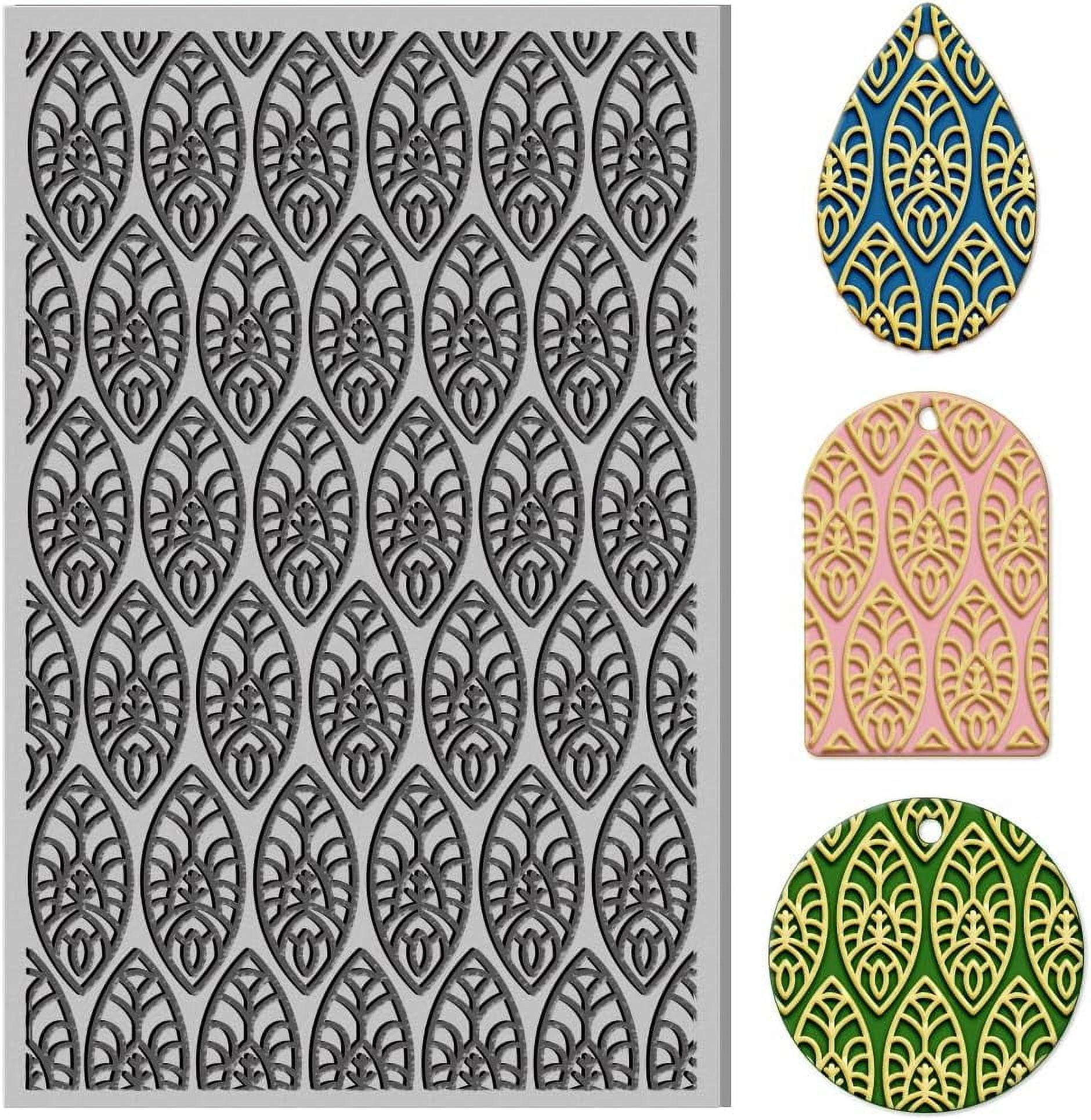 1pc Polymer Clay Texture Sheets Retro Pattern Texture Stamp Clear Clay ...