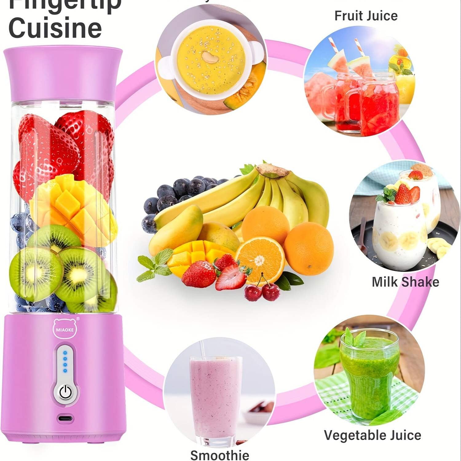 1pc, Portable Multifunctional Blender With Double Cups - Walmart.com