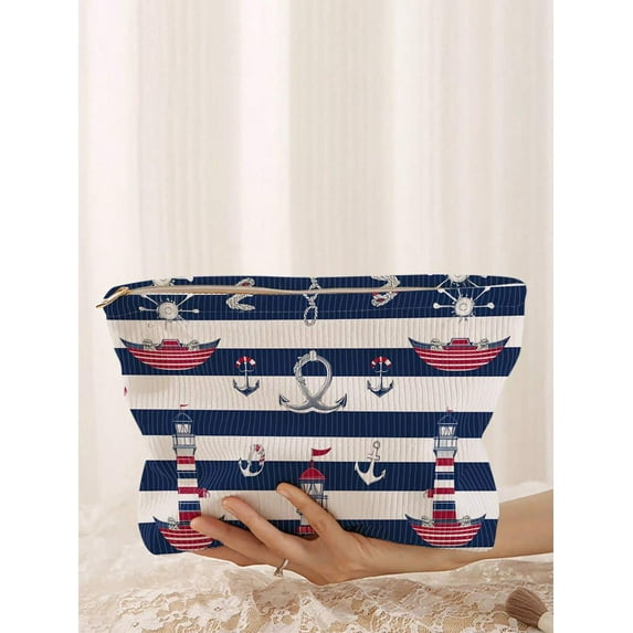 1pc Portable Seashell & Starfish Pattern Dual-Sided Printed Makeup Bag ...