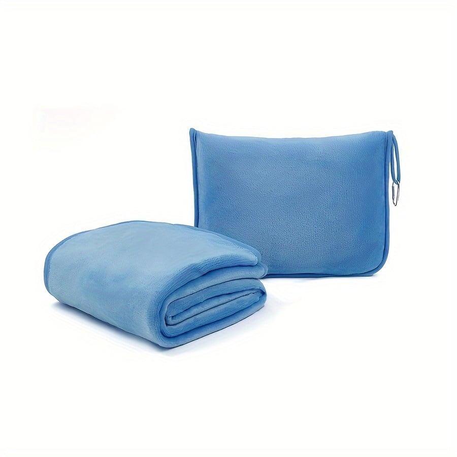 1pc Portable travel blankets and pillows-premium soft 2-in-1 aircraft ...
