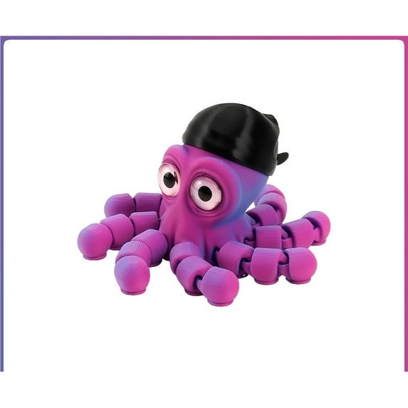 1pc Poseable 3D Printed Pirate Octopus With Moving Joints, Funky ...