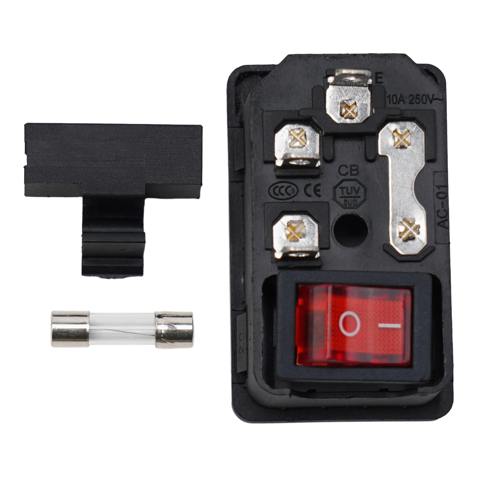 1pc Power Socket With Switch Fuse 10A 125V AC 3-pin IEC320 C14 Power ...