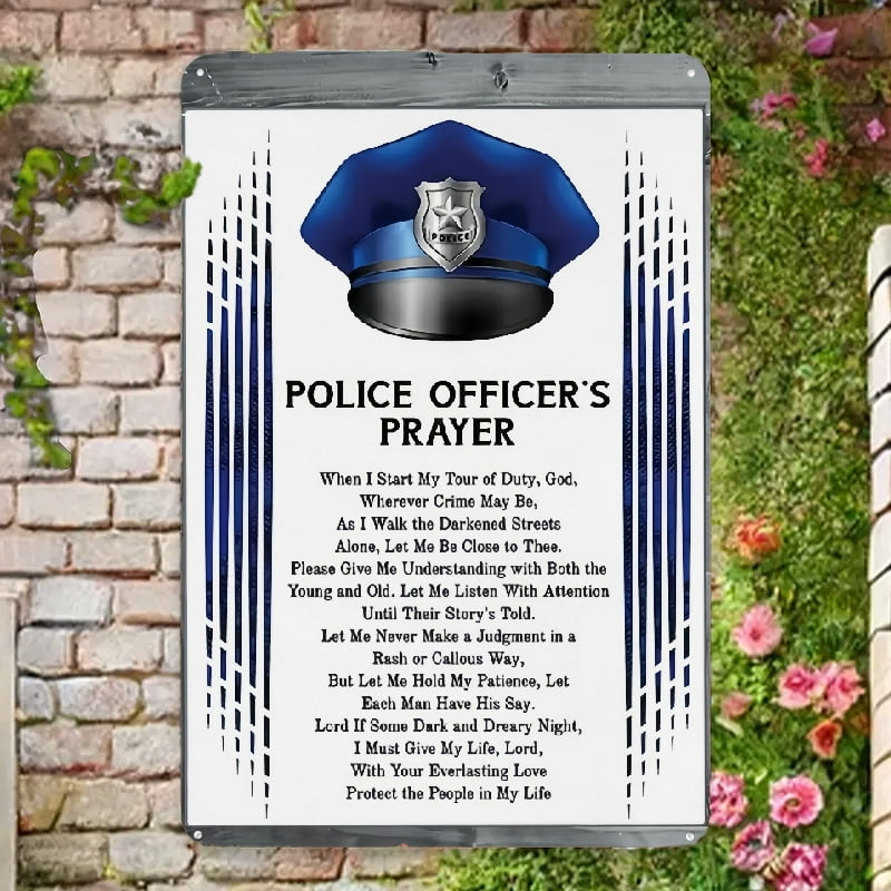 1pc Prayer for Police Officers Decorative Metal Sign for All Seasons ...