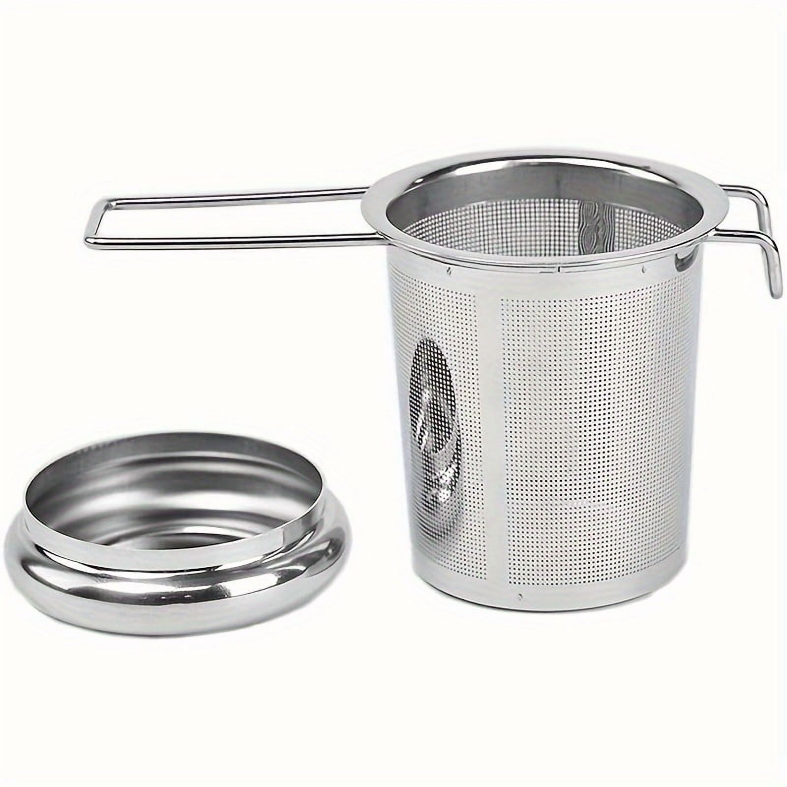 1pc Premium Stainless Steel Tea Filter Extended Folding Handle, Loose ...