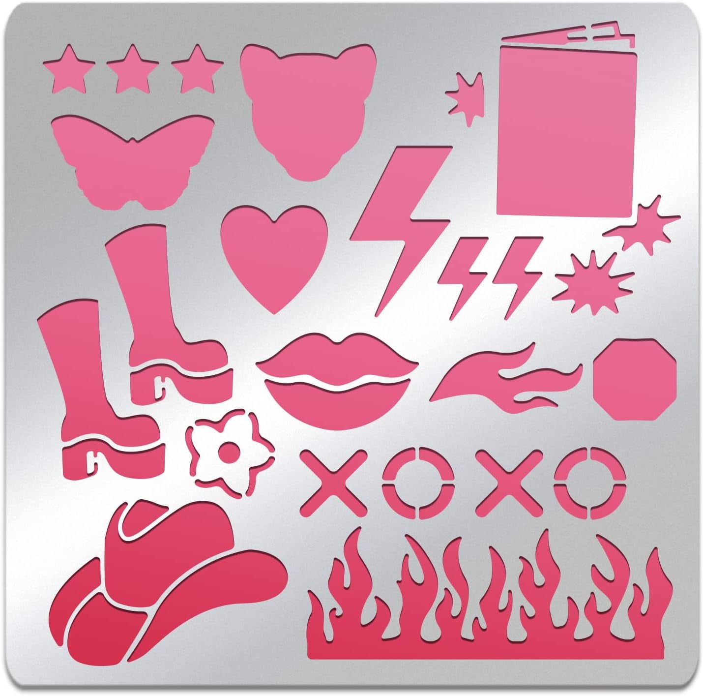 1pc Preppy Metal Stencils Book Butterfly Hat Stainless Steel Stencils ...