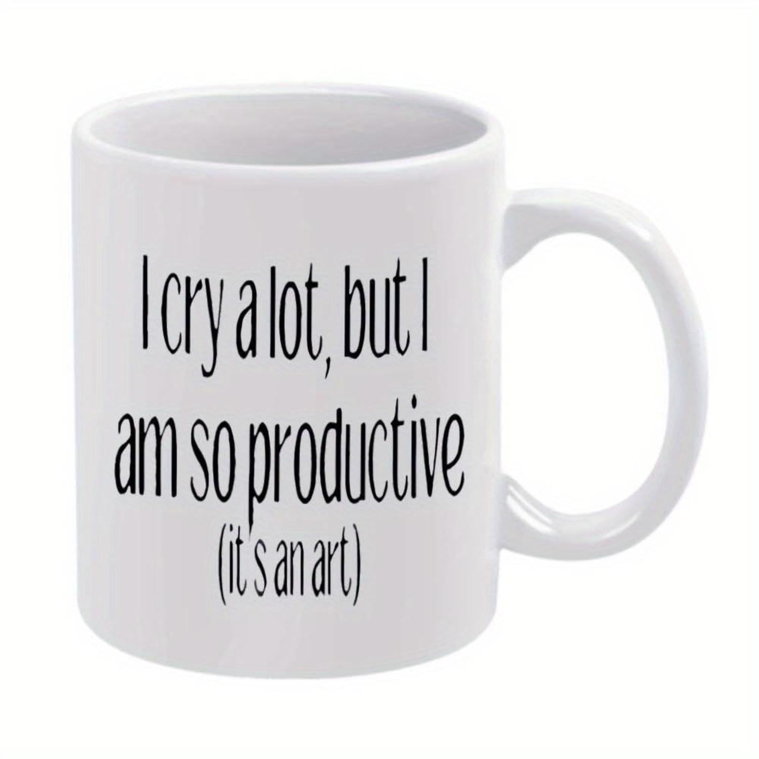 1pc Productive Cry Coffee Mug 11oz Ceramic Cup Christmas New Year Cup ...