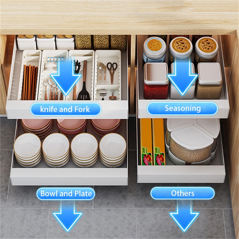 1pc Pull-Out Type Cabinet Organizer, Punching-free Seasoning Dish And ...