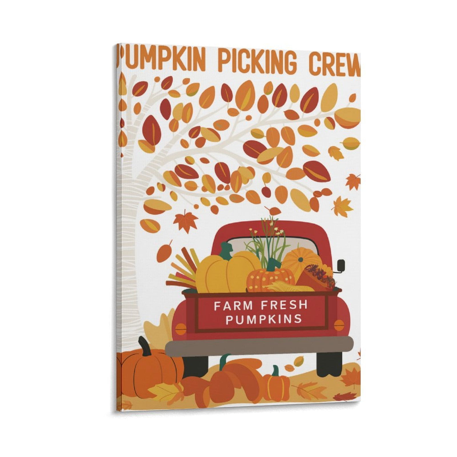 1pc Pumpkin Picking Crew, Pumpkin Season 4 Pictures Print Wall Art With ...