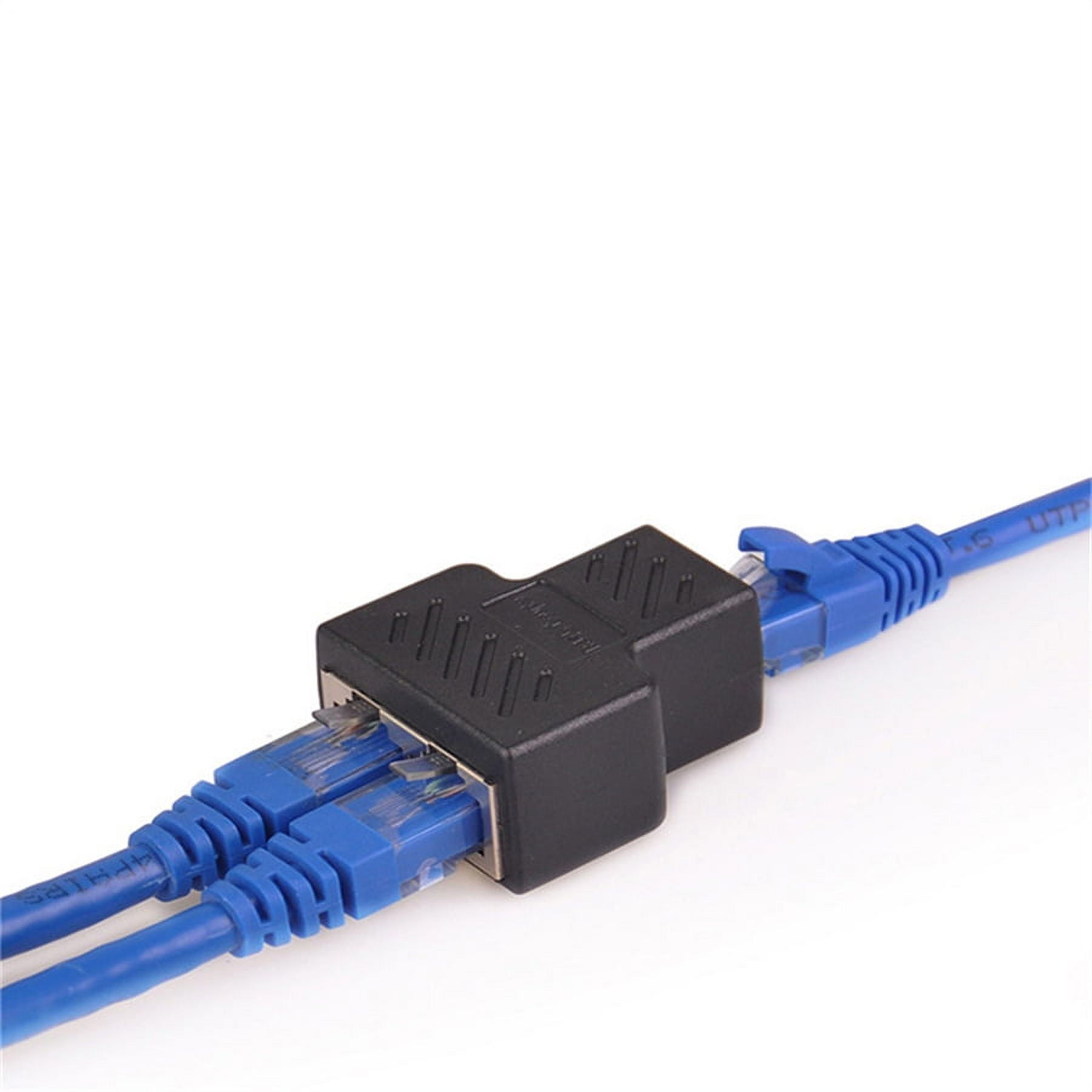 1pc RJ45 Splitter Adapter 1 In to 2 Ways Dual Female Out Port For ADSL ...