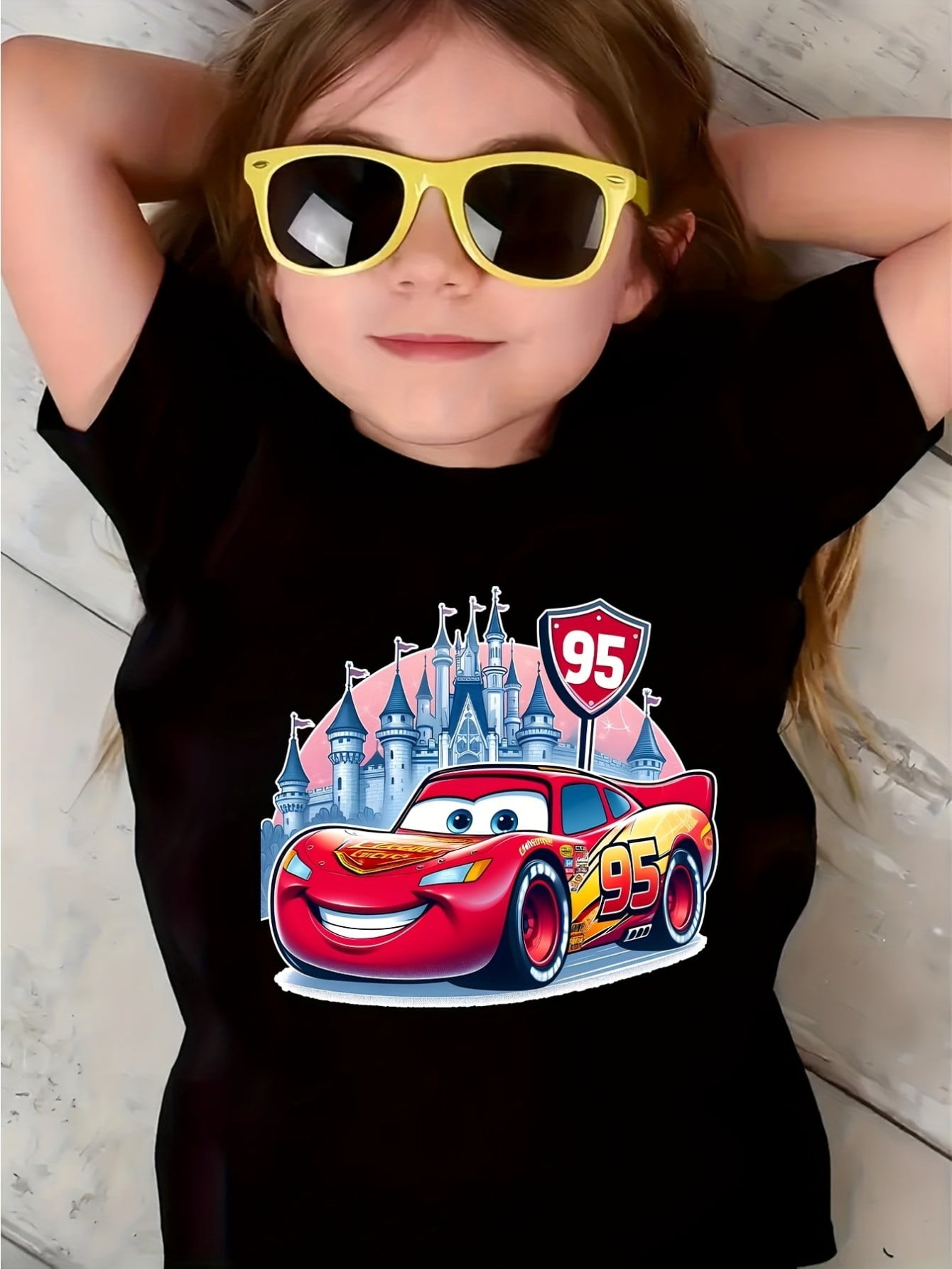 1pc "Racing Lightning McQueen" Graphic Tee for Boys & Girls - Cute ...