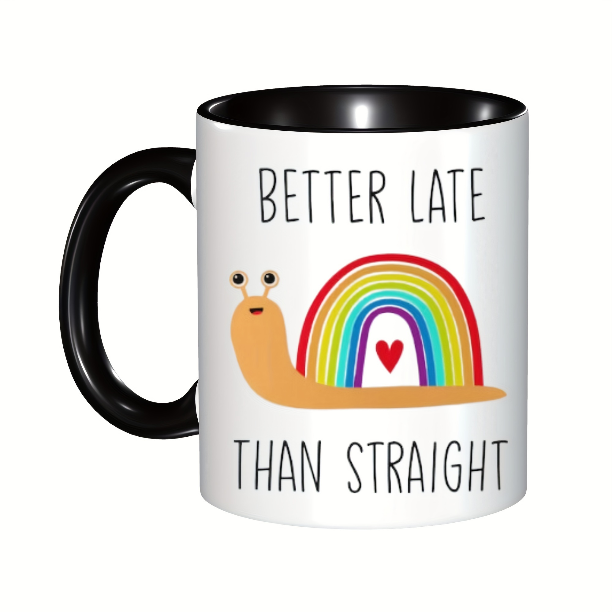 1pc, Rainbow Snail Coffee Mug, Ceramic Coffee Cups, Better Late Than ...