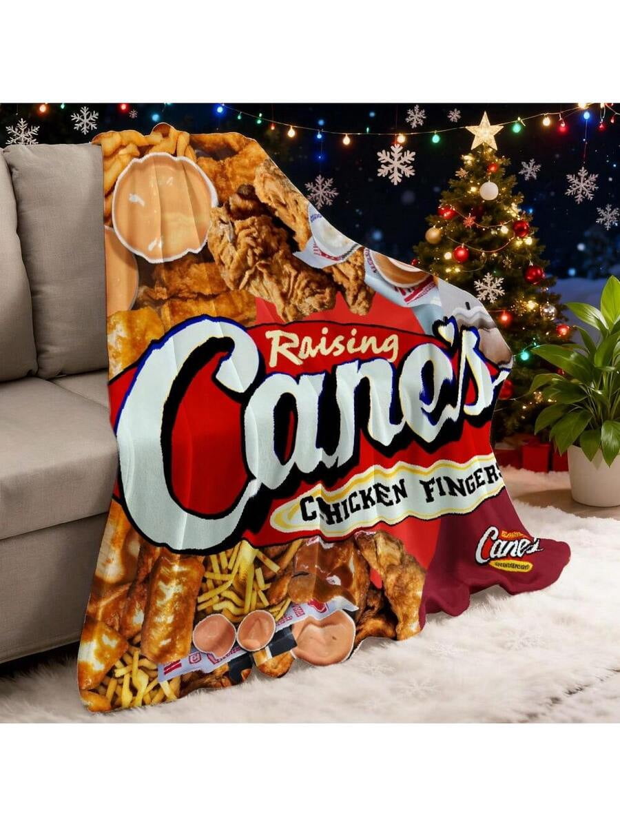 1pc Raising Cane's Chicken Fingers Logo Flannel Throw Blanket 280GSM ...