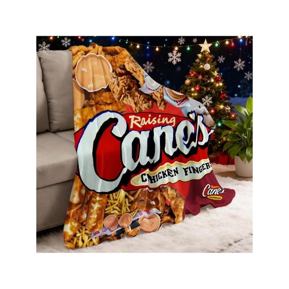 1pc Raising Cane's Chicken Fingers Logo Flannel Throw Blanket 280GSM ...