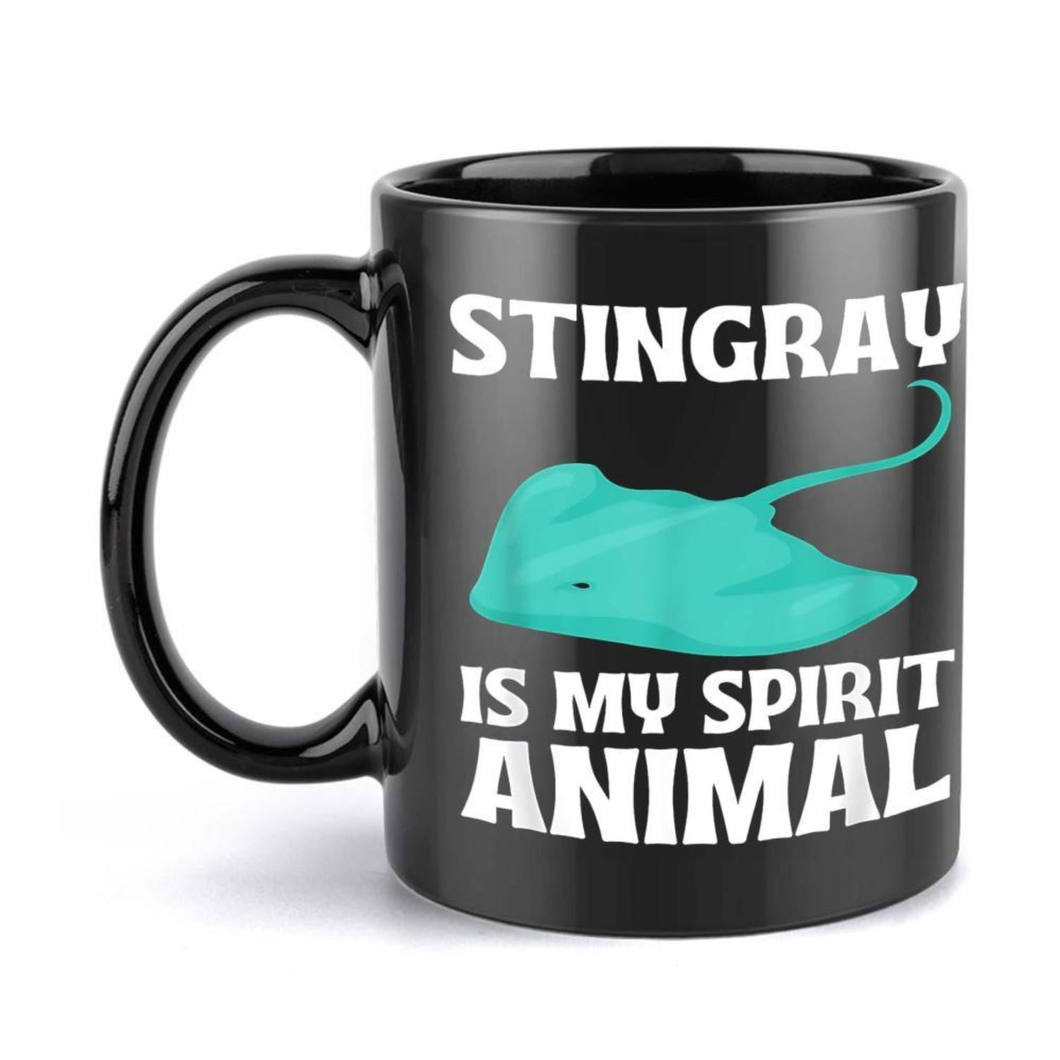 1pc Ray Fin Ceramic Coffee Mug 11oz Black with White Text Teal Puppy ...