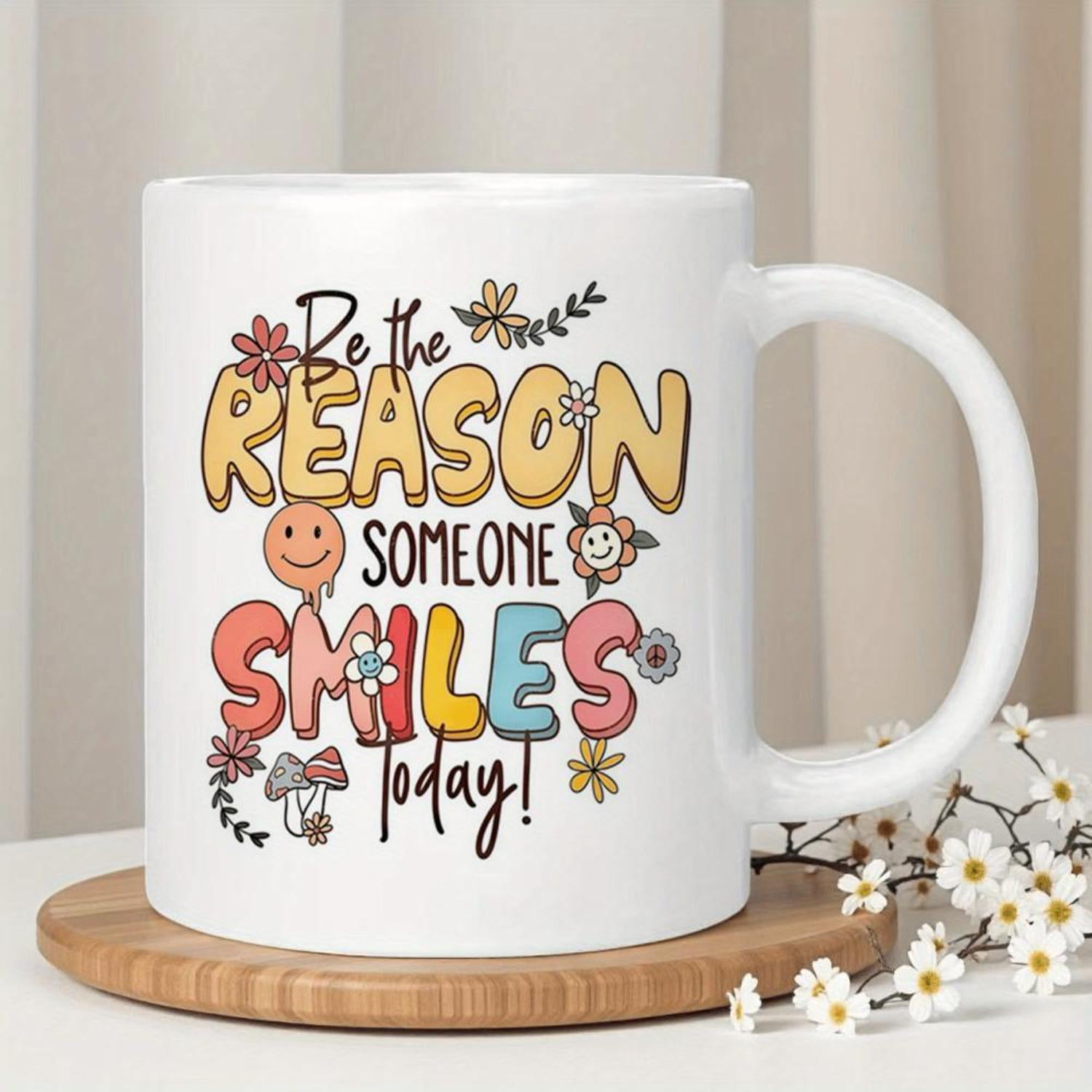 1pc Be Reason Someone Smiles Today Back to School Themed Ceramic Mug ...