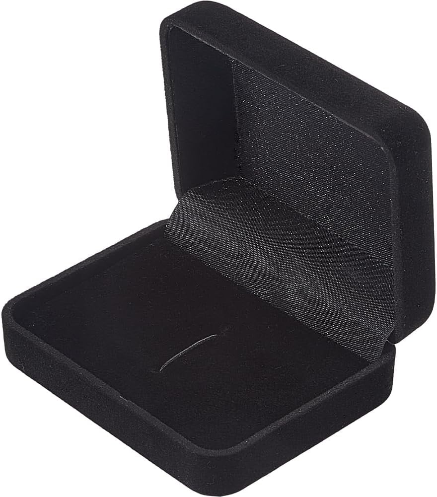 1pc Rectangle Flocking Plastic boxes Jewelry Case for Cuff-Link Black ...