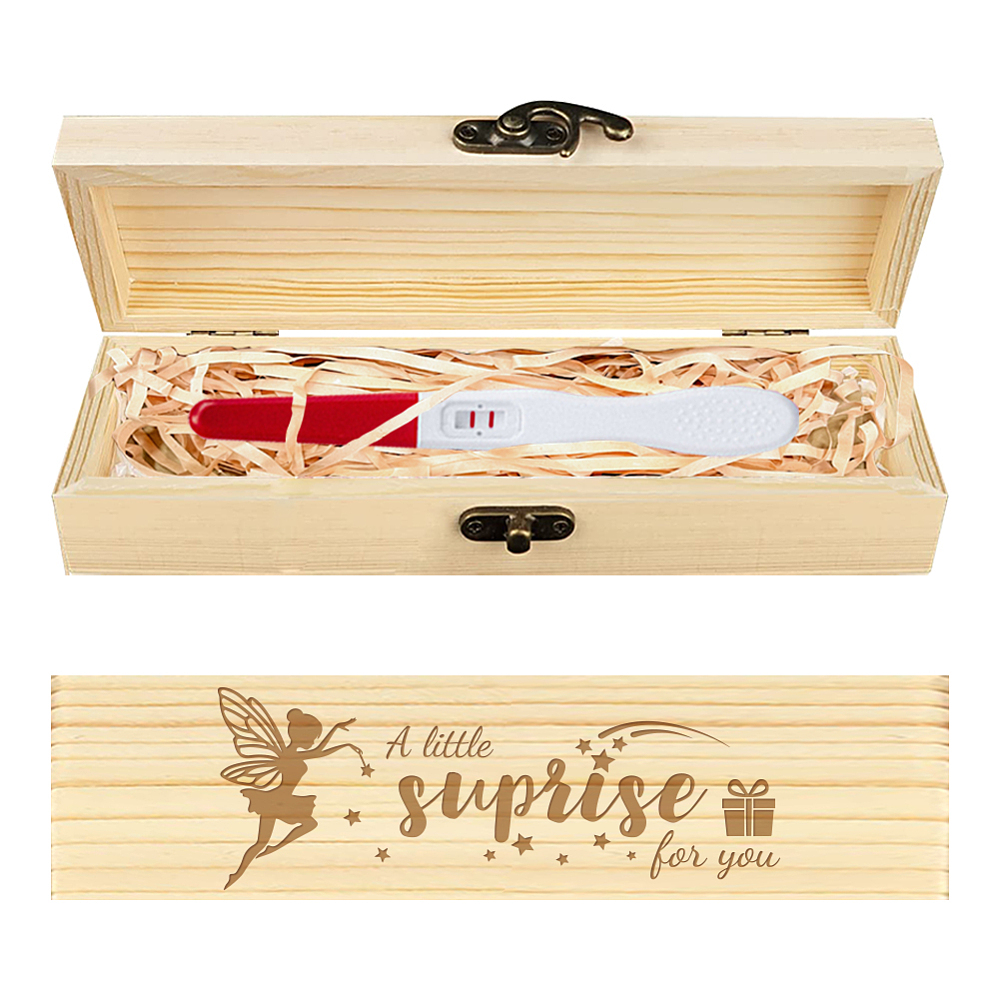 1pc Rectangle Wooden Pregnancy Test Keepsake Box with Lock Baby ...
