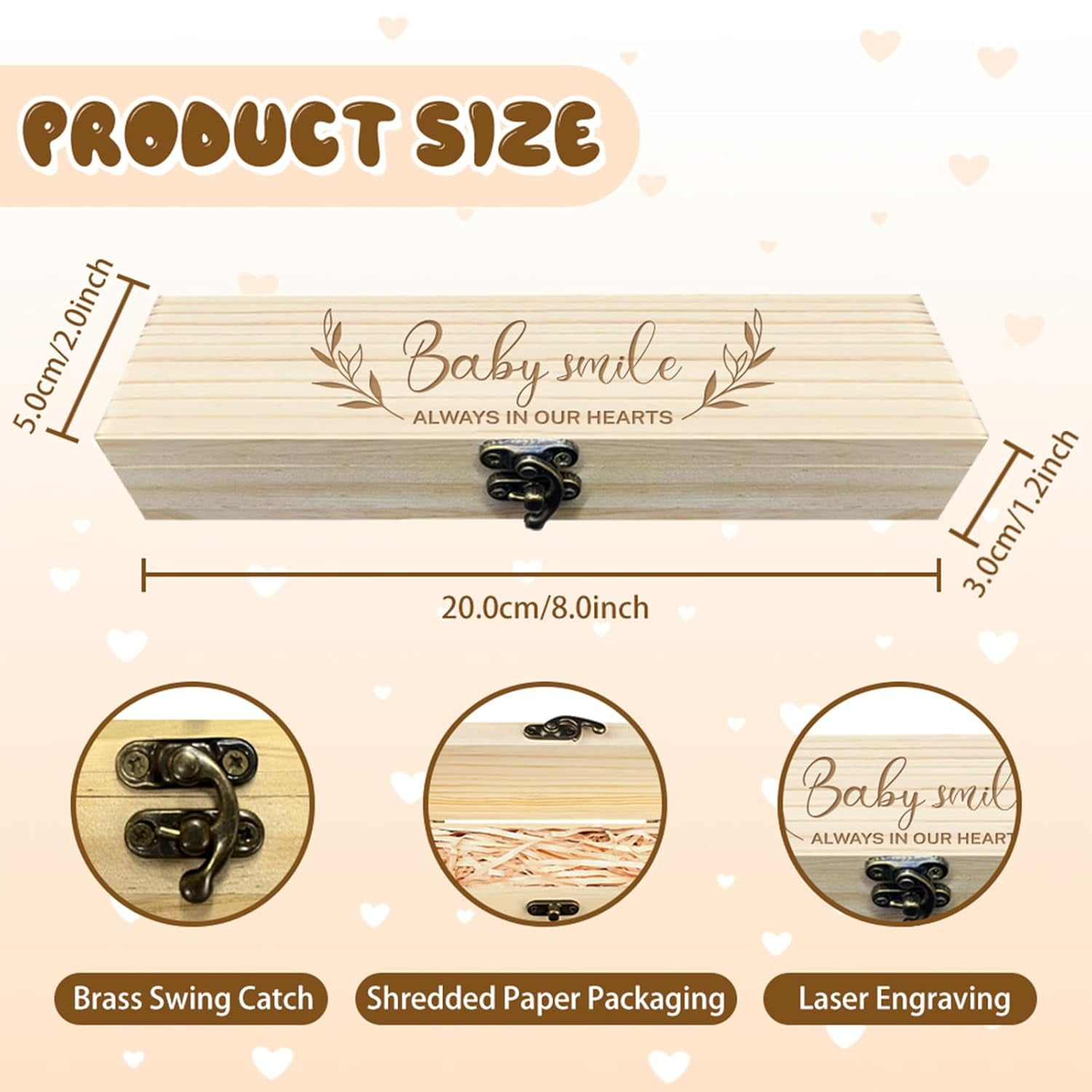 1pc Rectangle Wooden Pregnancy Test Keepsake box with Lock Annouced ...