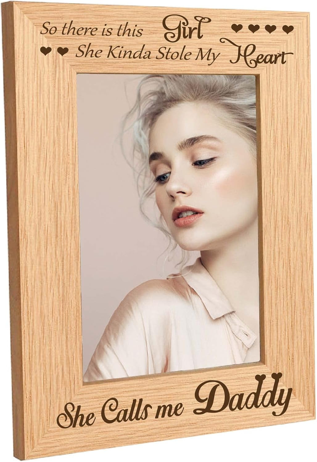 1pc Rectangle with Heart & Word Wooden Photo Frames with PVC Clear Film ...