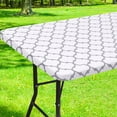 1pc Rectangular Moroccan Table Runner Vinyl Elastic Fitted Tablecloth ...