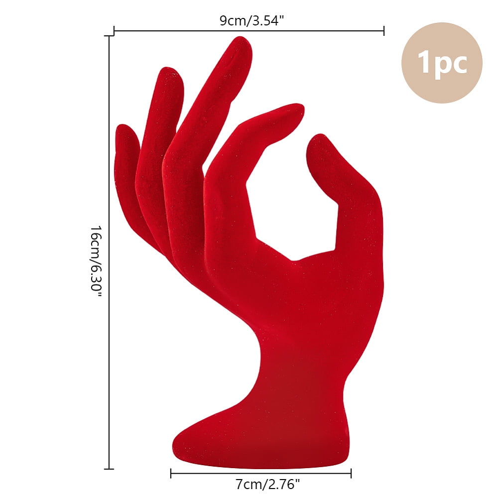 1pc Red Hand Jewelry Display Holder OK Shape Hand Bracelet Ring Holder ...