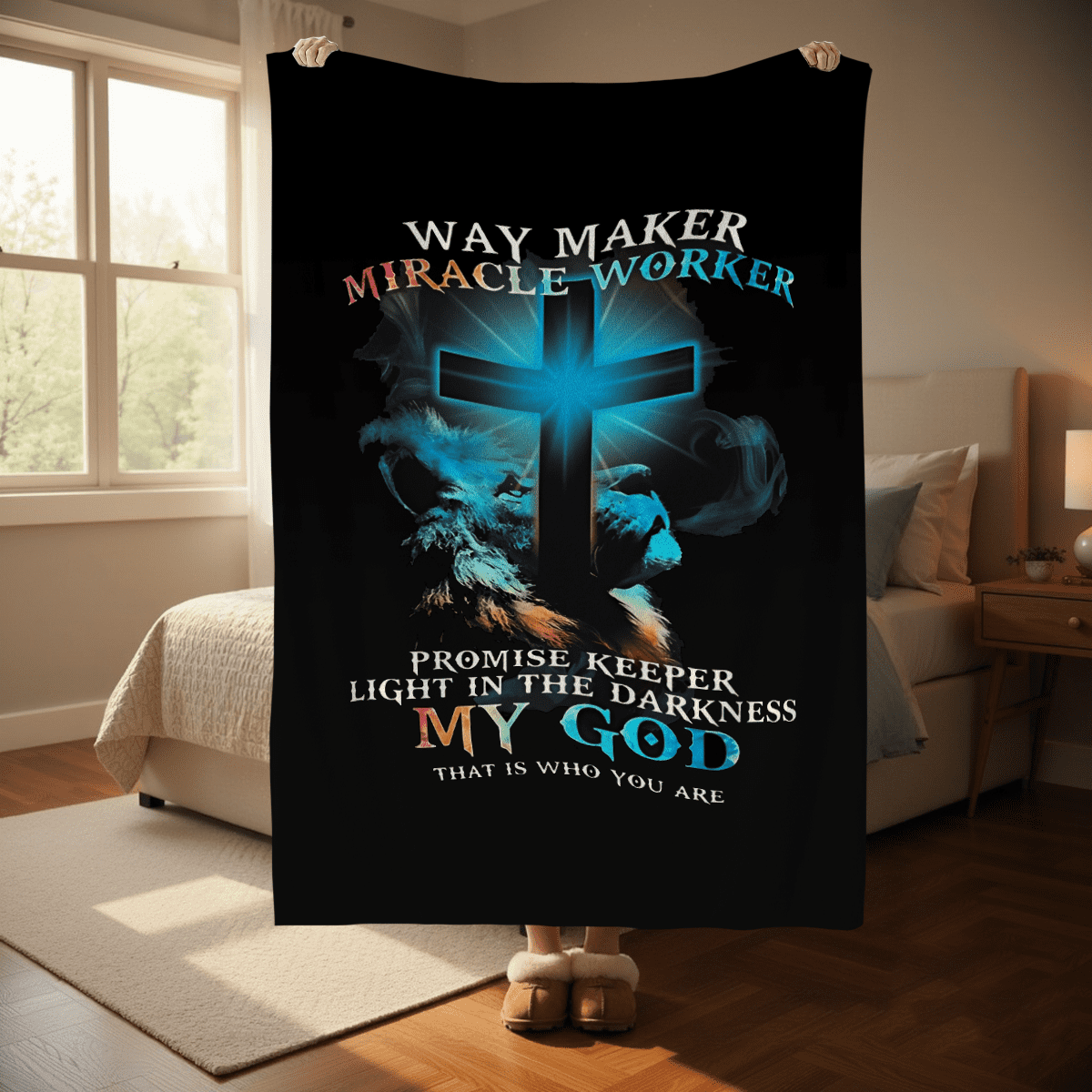 1pc Religious Blanket - Soft Flannel Throw with WAY MAKER MIRACLE ...