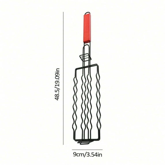 1pc Removable Hot Dog Grill With Wooden Handle Sausage Grill Cage Grill ...