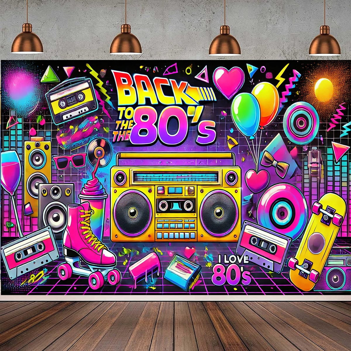 1pc Retro 80S Backdrop tapestry Made from Durable Polyester Featuring a ...