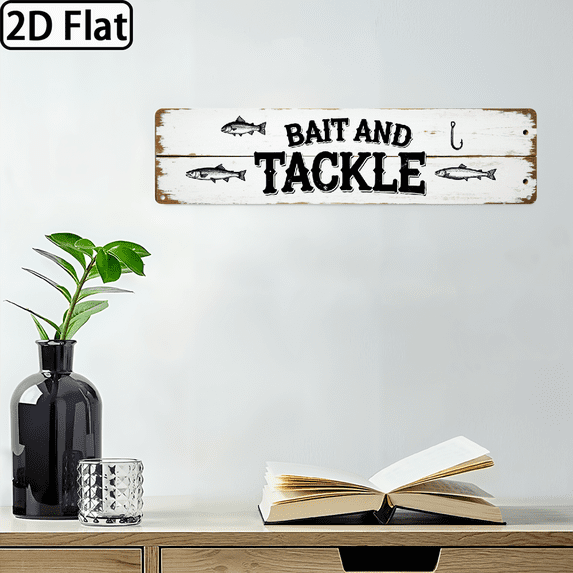 1pc, Retro BAIT AND TACKLE Metal Tin Sign, Novelty Street Sign, Home ...