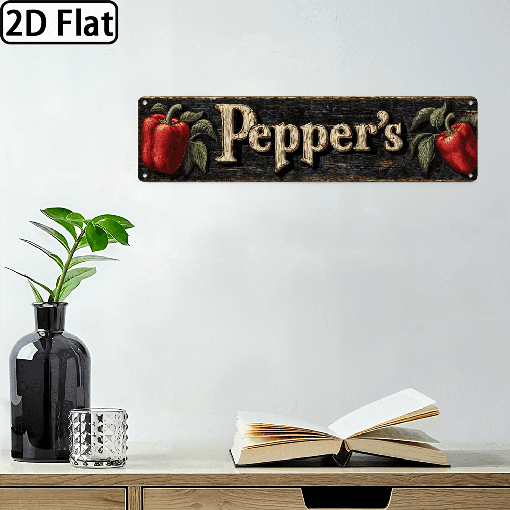1pc Retro PEPPER's Metal Sign - 4x16 Inch Rustic Vintage Wall Decor ...