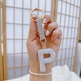 1pc Rhinestone Letter Keychain, Lucky Pendant, Shiny Key Ring Accessory ...