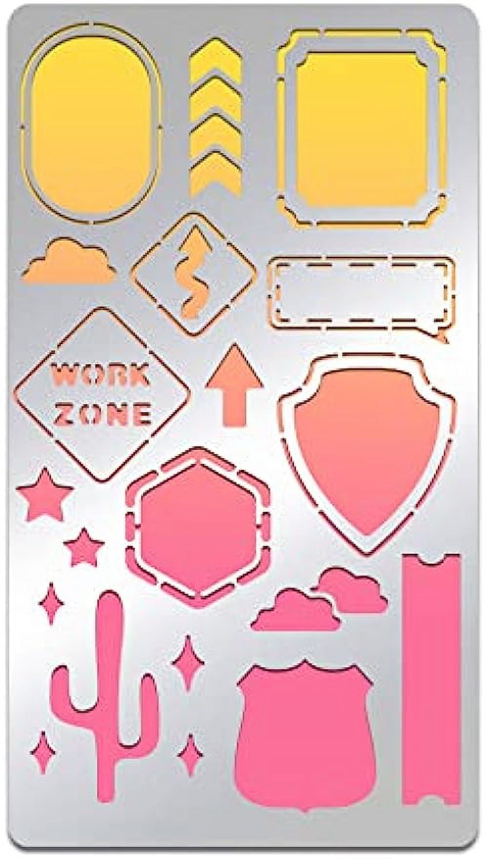 1pc Road Sign Stencils Warning Sign Stencils Painting Template Frame ...