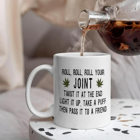1pc Roll Your Joint Insulated Ceramic Coffee Mug Reusable Dishwasher ...