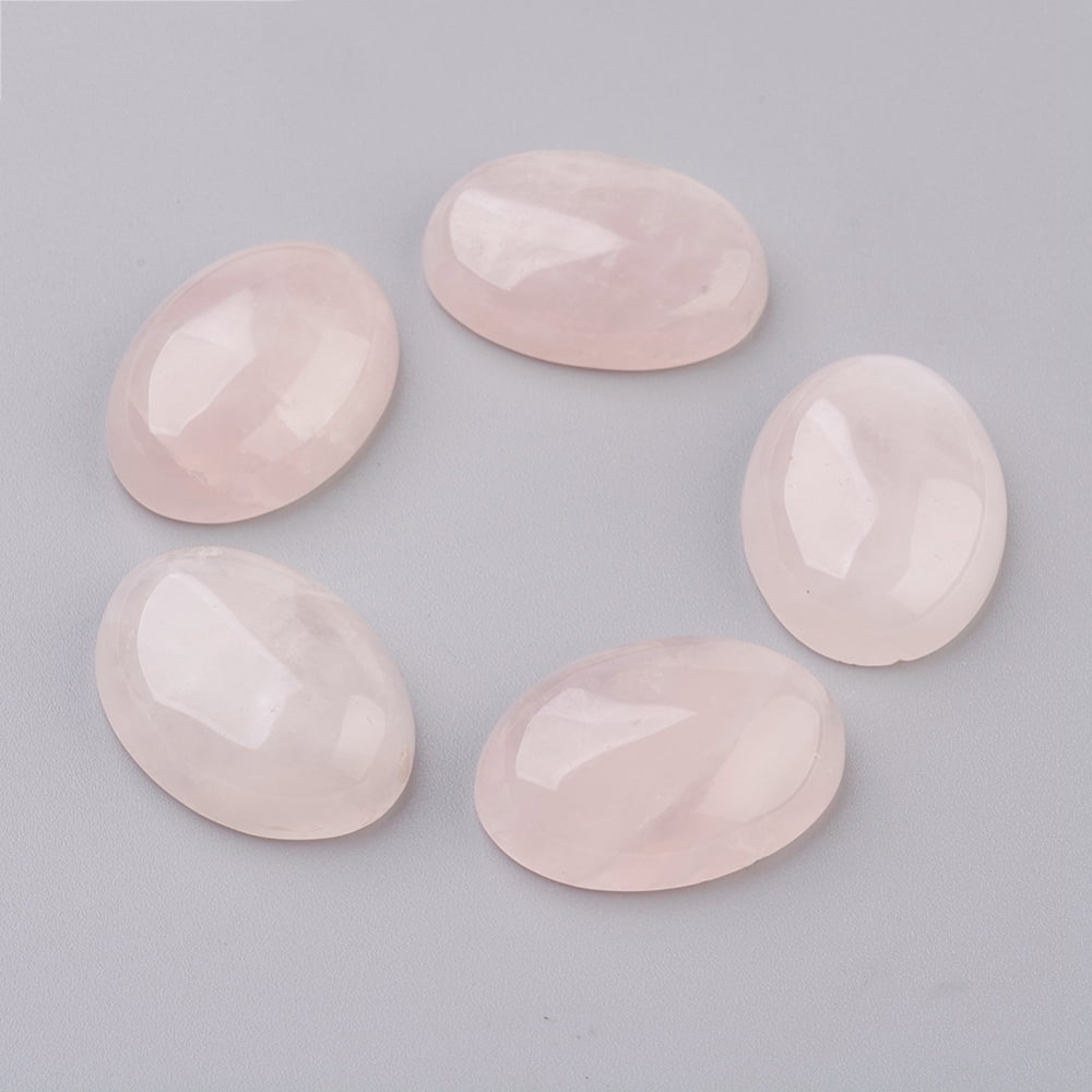 1pc Rose Quartz Flat Back Cabochons Oval 40x30x8.5mm - Walmart.com