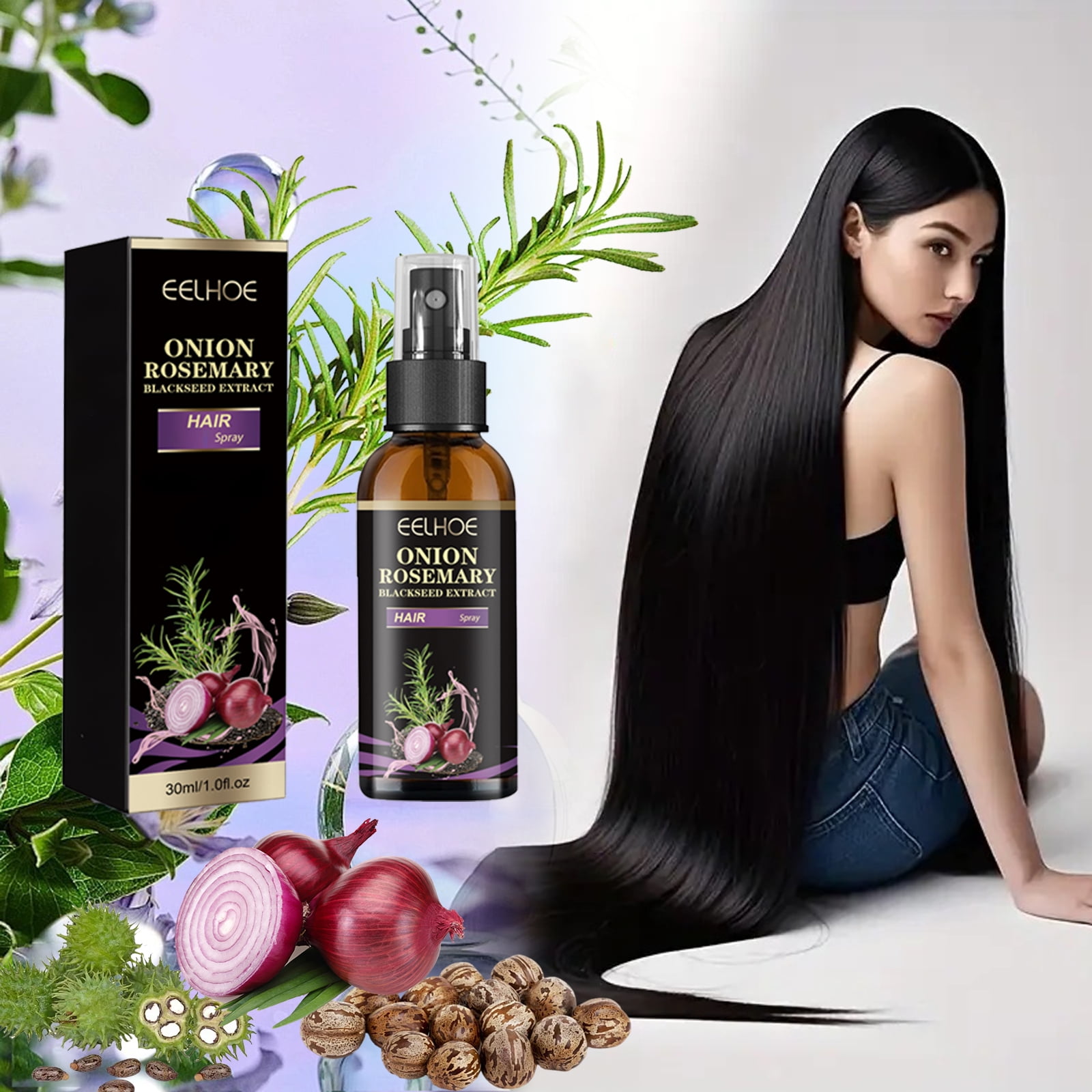 1pc Rosemary & Onion Hair Serum, Rosemary Nourishing Scalp Massage Oil, Biotin Hair Care Serum ...