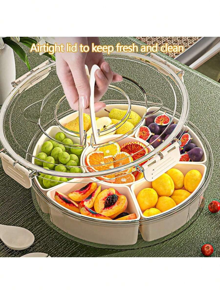 1pc Rotatable Food Storage Box with 4/6/8 Bowls & Sealing Cover ...