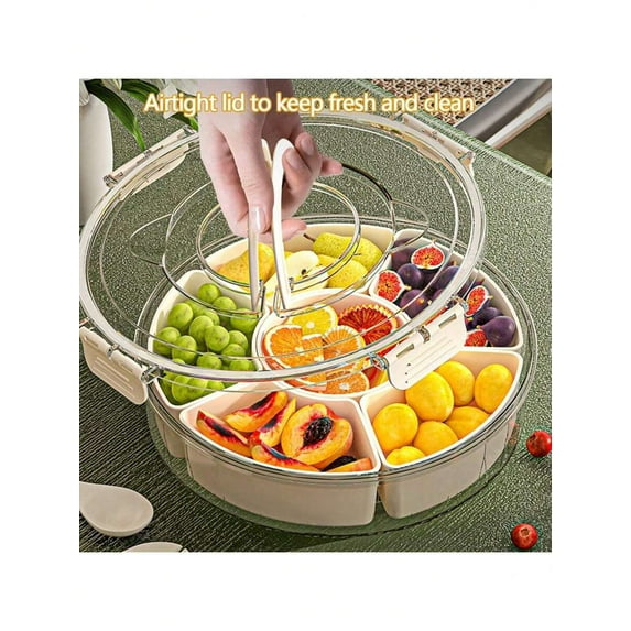 1pc Rotatable Food Storage Box with 4/6/8 Bowls & Sealing Cover ...